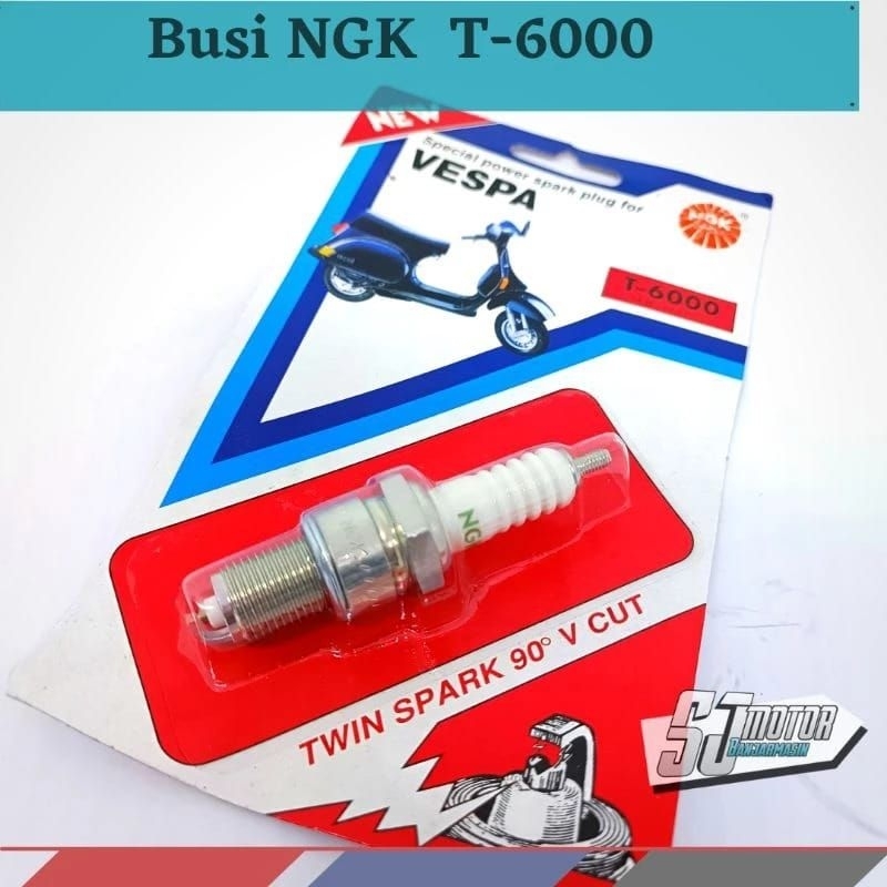 Jual Busi Spark Plug NGK T-6000 Busi Vespa Busi 2 T Drat Panjang ...