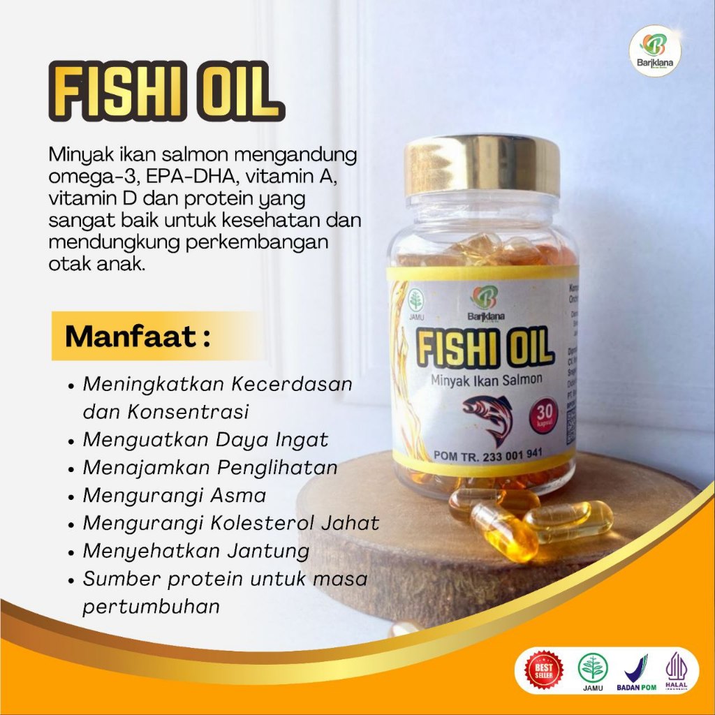 Jual Minyak Ikan Salmon Fishi Oil 100% Asli OMEGA 3 NUTRISI OTAK ...