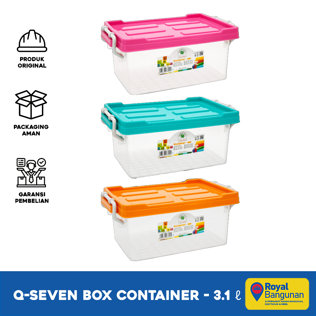 Jual TEMPAT PENYIMPANAN BOX Q-SEVEN BOX 7802 Container - 3.1 ℓ | Shopee ...