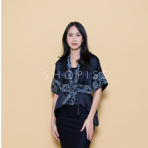 Jual SHOPISS Lala Black Outer + Obi (Atasan Tenun Endek) | Shopee Indonesia