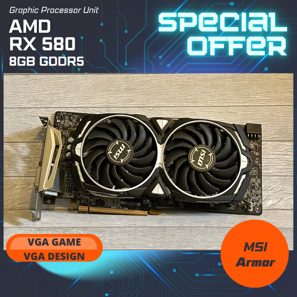 Jual VGA AMD | MSI Radeon RX 570 ARMOR SP | Memory Ram 8GB GDDR5 256Bit ...