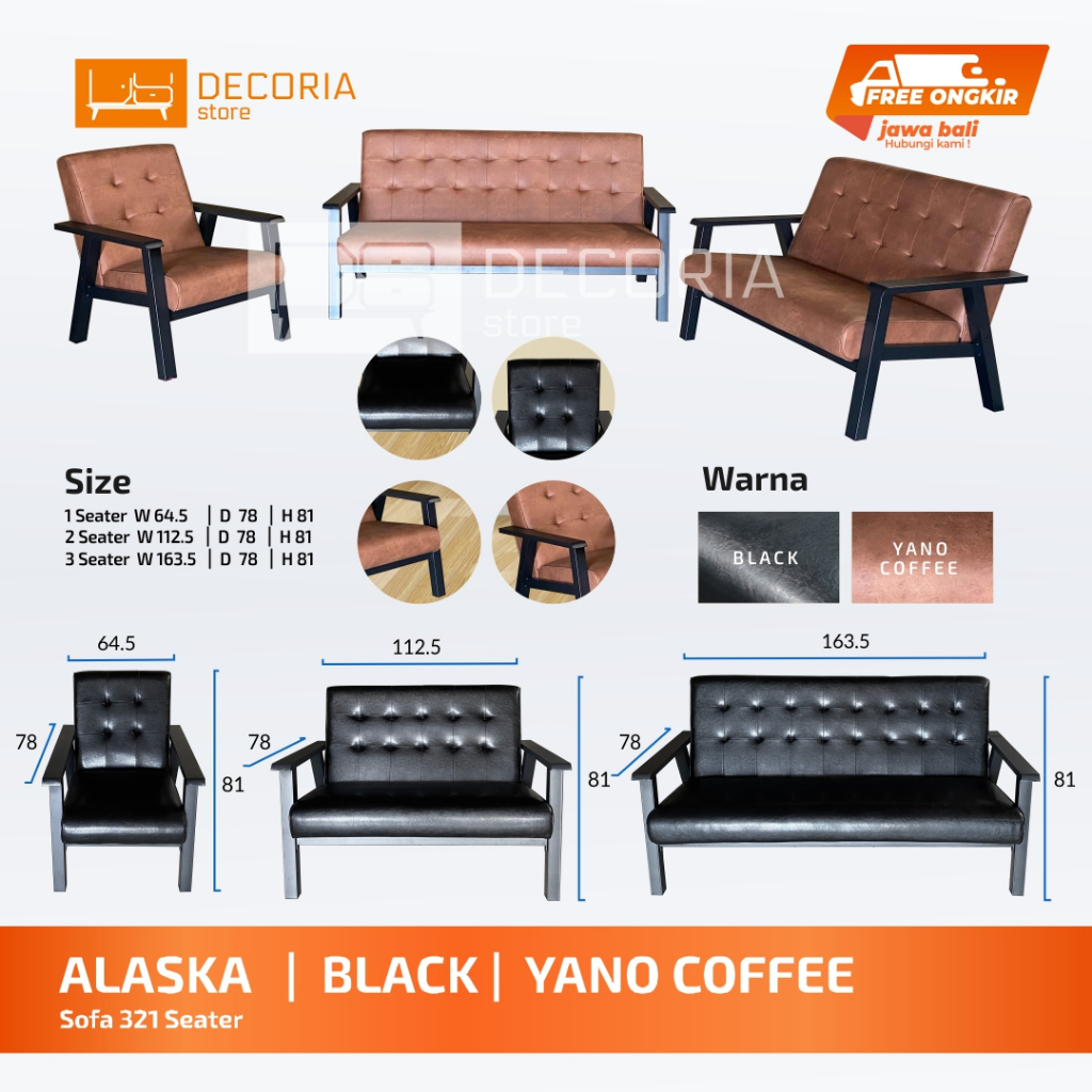 Jual ALASKA / SOFA KANTOR / SOFA SANTAI BESI MINIMALIS | Shopee Indonesia
