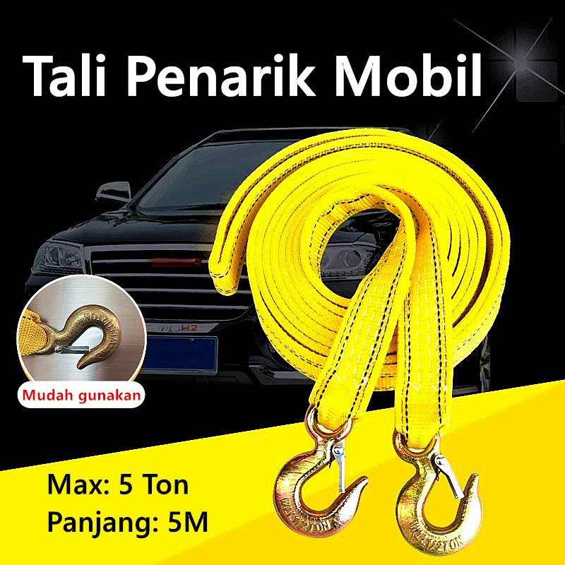 Jual Tali Penarik Mobil 5M 5Ton Tali Derek Mobil 5 Ton Hook Emergency ...
