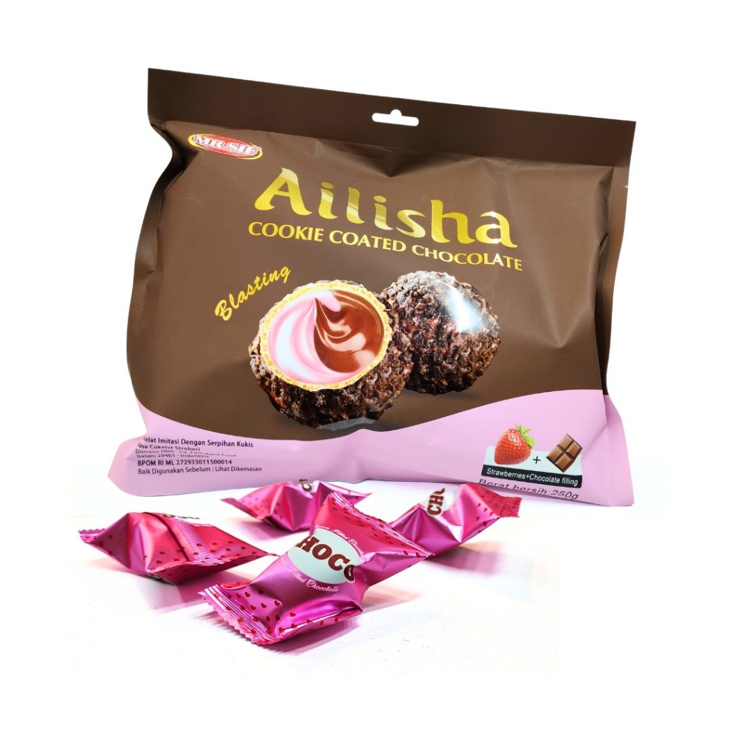 Jual Ailisha Chocolate 250gr / Cookie Coated Choco / Coklat Dengan ...