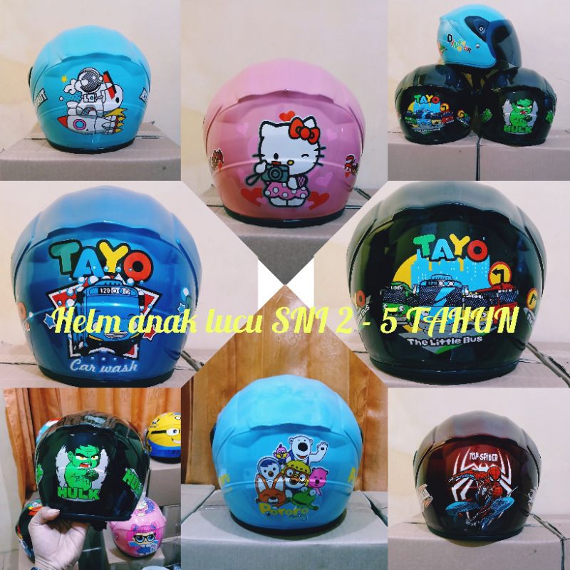 Jual Helm anak motif karakter cowo cewek 2 - 5 tahun SNI | Shopee Indonesia