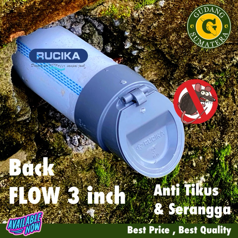 Jual Backflow Valve 3" inch PVC Rucika Tutup Pipa Paralon Anti Tikus ...