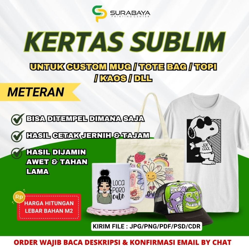 Jual [KERTAS SUBLIM] CETAK KERTAS SUBLIM / TRANSFER PAPER / UNTUK ...