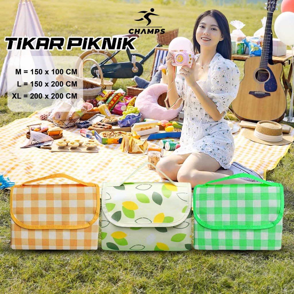 Jual CHAMPS Tikar Piknik Waterproof & Tebal | Alas Tamasya Lipat ...