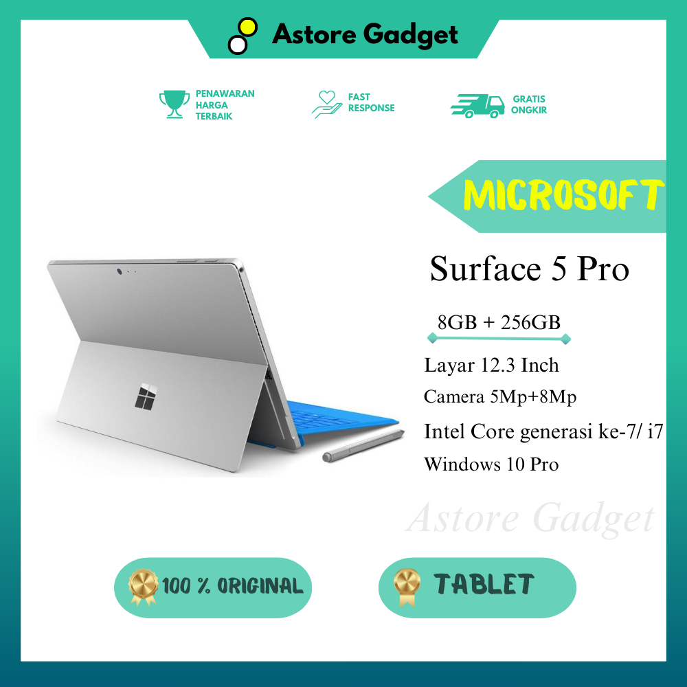 Jual Tablet Microsoft Surface 5 PRO 8GB 256GB Second Original | Shopee ...