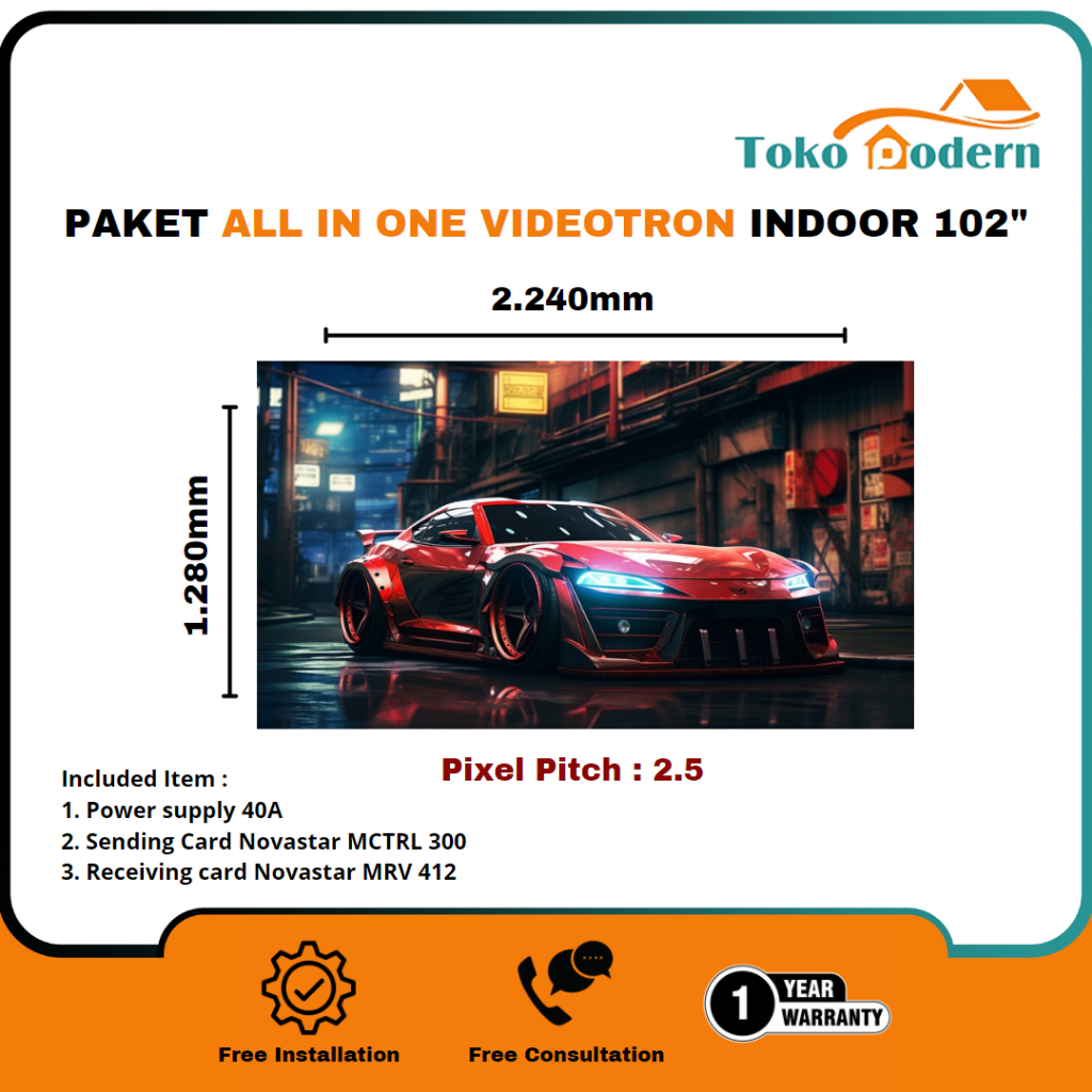 Jual Paket Lengkap All In One Layar LED Screen LED Videotron Indoor 102 ...