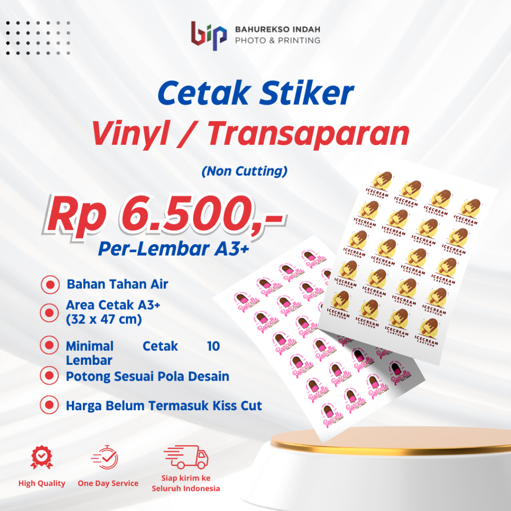 Jual Cutting Stiker Vinyl / Transparan A3 Murah / Cetak Stiker Label ...