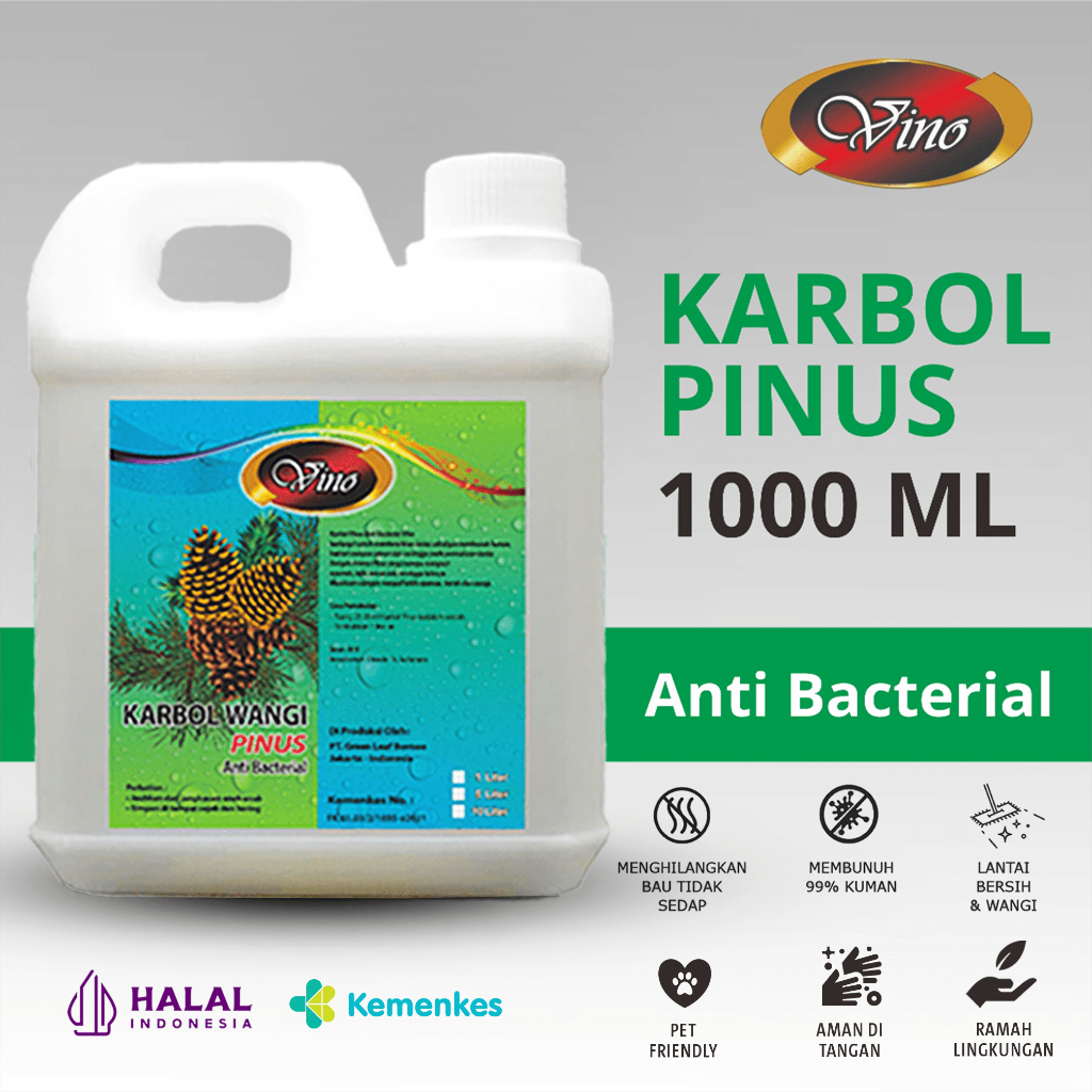Jual Karbol Antibacterial Wangi Pine/Cemara PREMIUM Vino 1 Liter ...