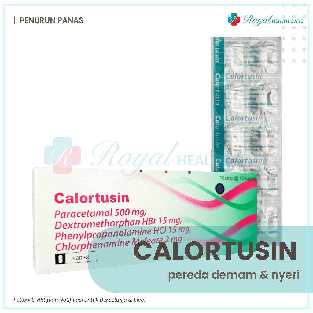 Jual CALORTUSIN BOX 100 Tablet Meringankan Gejala Flu Seperti Demam ...