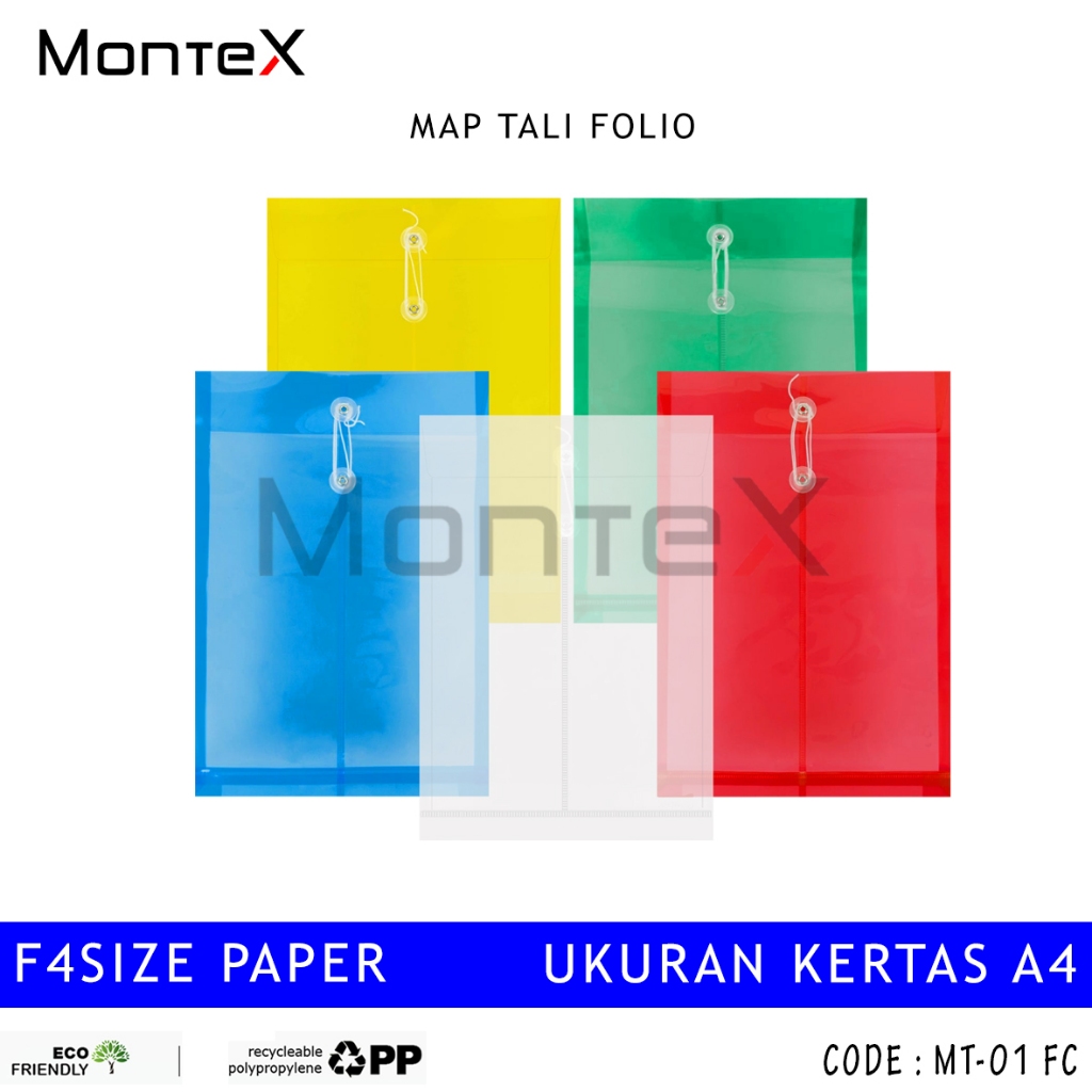 Jual MONTEX MAP TALI PLASTIK PUNGGUNG F4 FOLIO FC TEBAL STATIONERY ATK ...