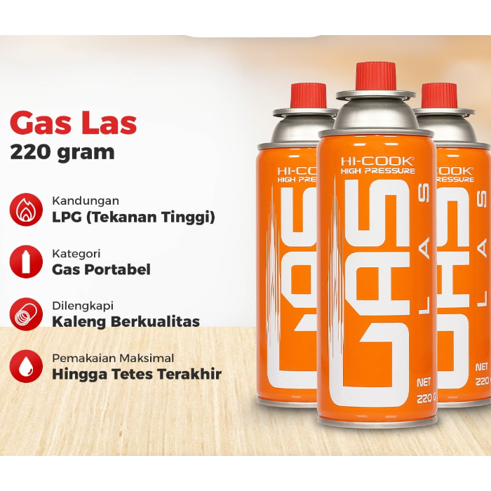 Jual Gas las hicook / Hi-cook / Hicook Las / Gas Portable / 1dus ...