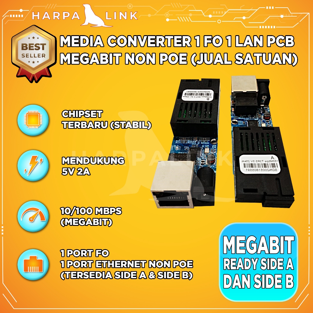 Jual Media Converter 1 FO 1 LAN 1SC1E 10/100 Mbps PCB Switch Fiber ...