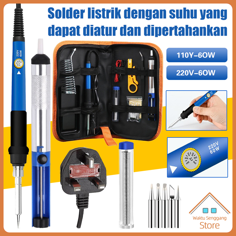 Jual SOLDER SET IRON ADJUSTABLE TEMPERATURE 60W/Set Solder Listrik Lengkap dengan Multimeter ...