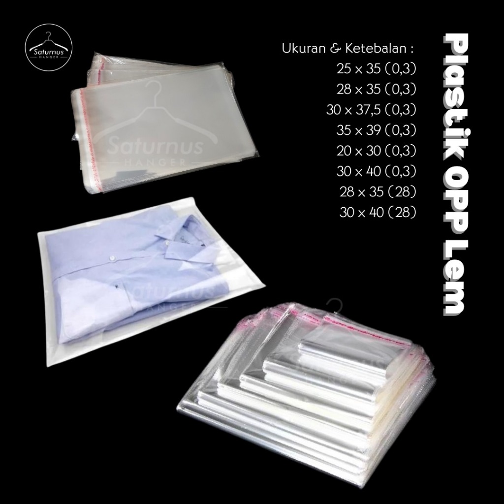Jual Plastik OPP Seal Lem-Packaging Baju - Per 100pcs-PAK G | Shopee ...