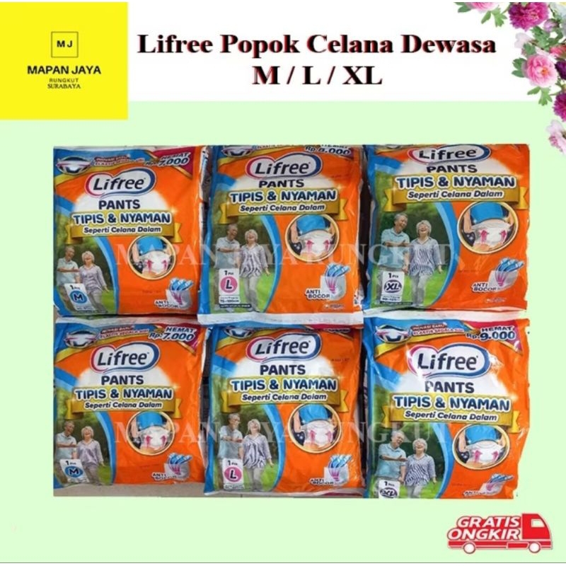 Jual Lifree Popok Celana Dewasa M / L / XL / XXL ( 1 lusinan ) / 12 pcs | Shopee Indonesia