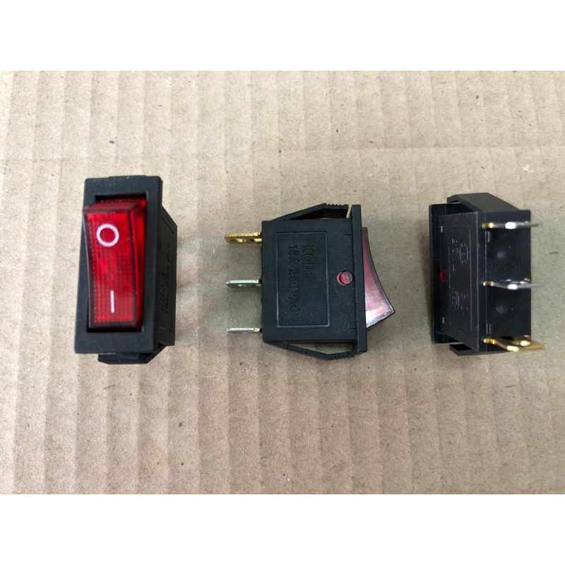 Jual 10pcs Saklar Rocker switch Tanggung Lampu TIPIS 3 pin / 3 kaki ON ...