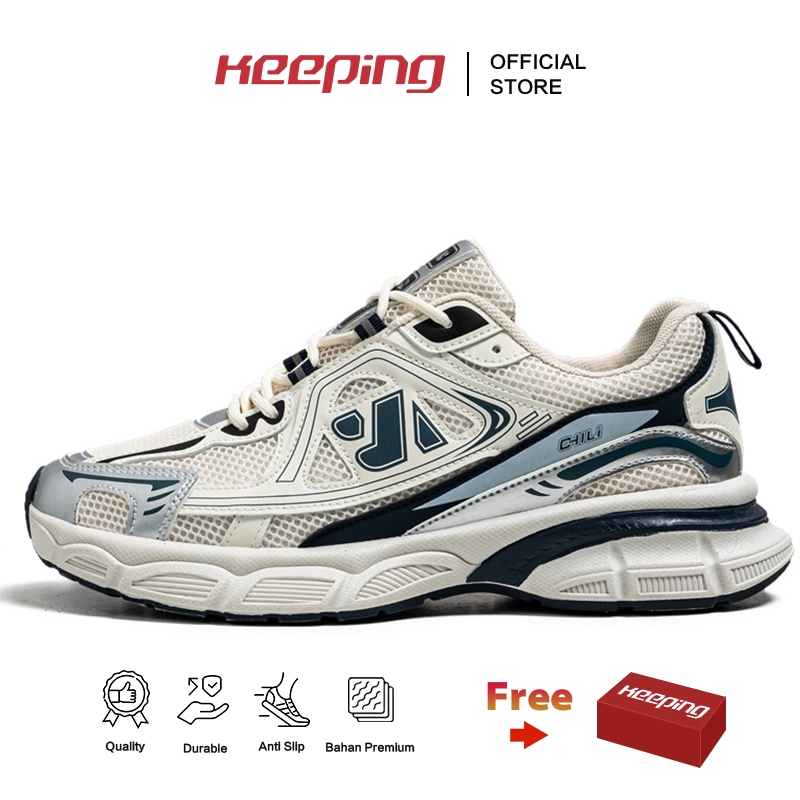 Jual Keeping Sepatu Sneakers Pria Original Sepatu Cowok Biru Sepatu ...