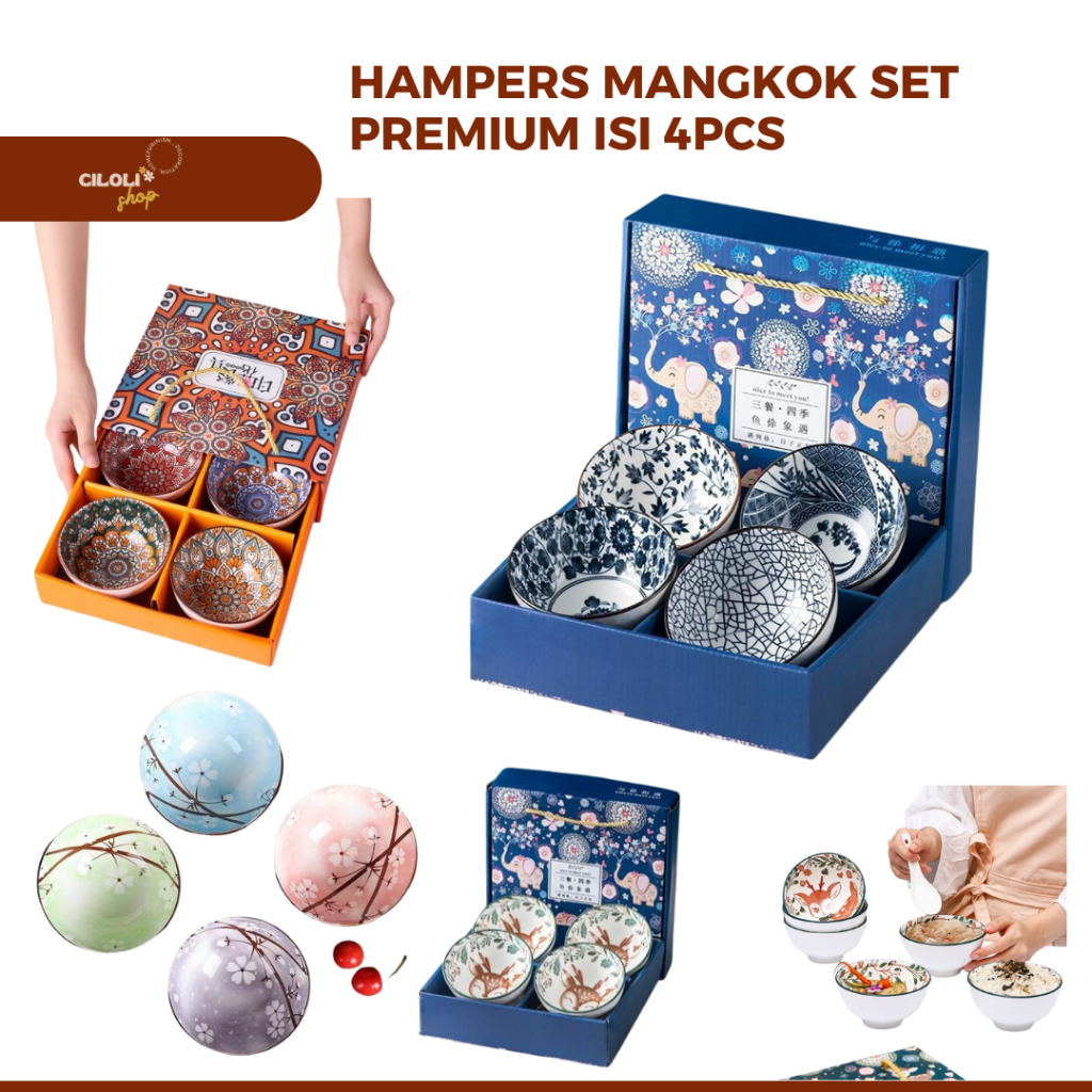 Jual HAMPERS Mangkok Set Premium Isi 4pcs Hadiah Natal Peralatan Makan ...