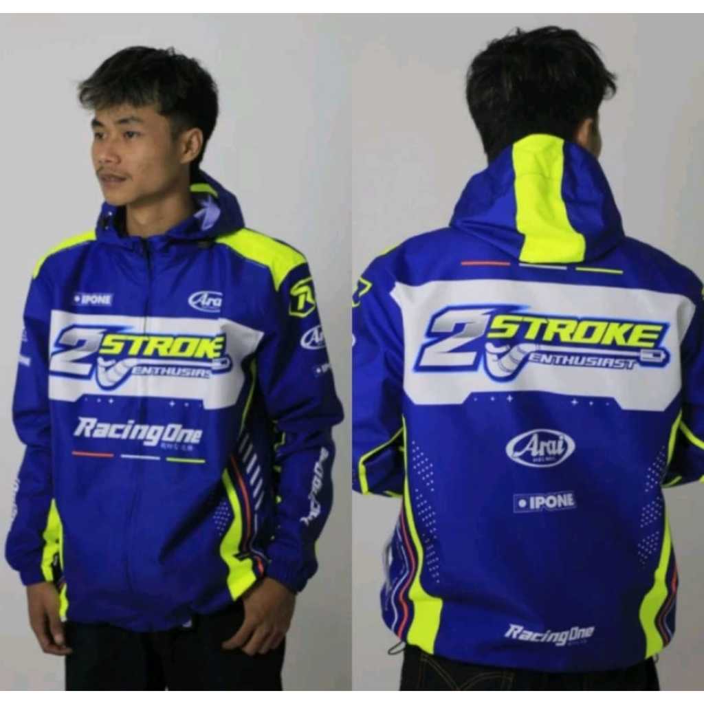 Jual Jaket Motor RX-King Racing One 2Stroke All Blue Fullprint Bahan ...