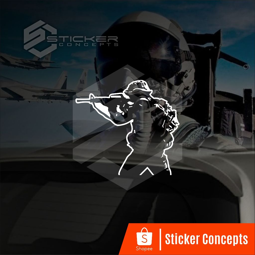 Jual Sticker Tentara Senjata Menyala untuk mobil kaca belakang ...