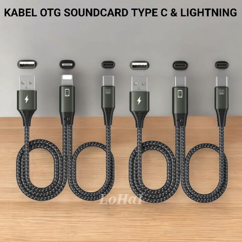 Jual Kabel OTG Soundcard to Smartphone Iphone Androild Lightning Type C ...