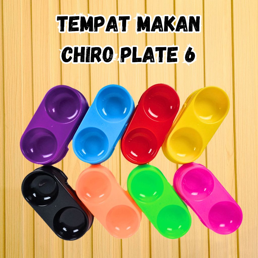 Jual Chiro Plate 6 Tempat makan anjing kucing dobel Mangkok Double ...