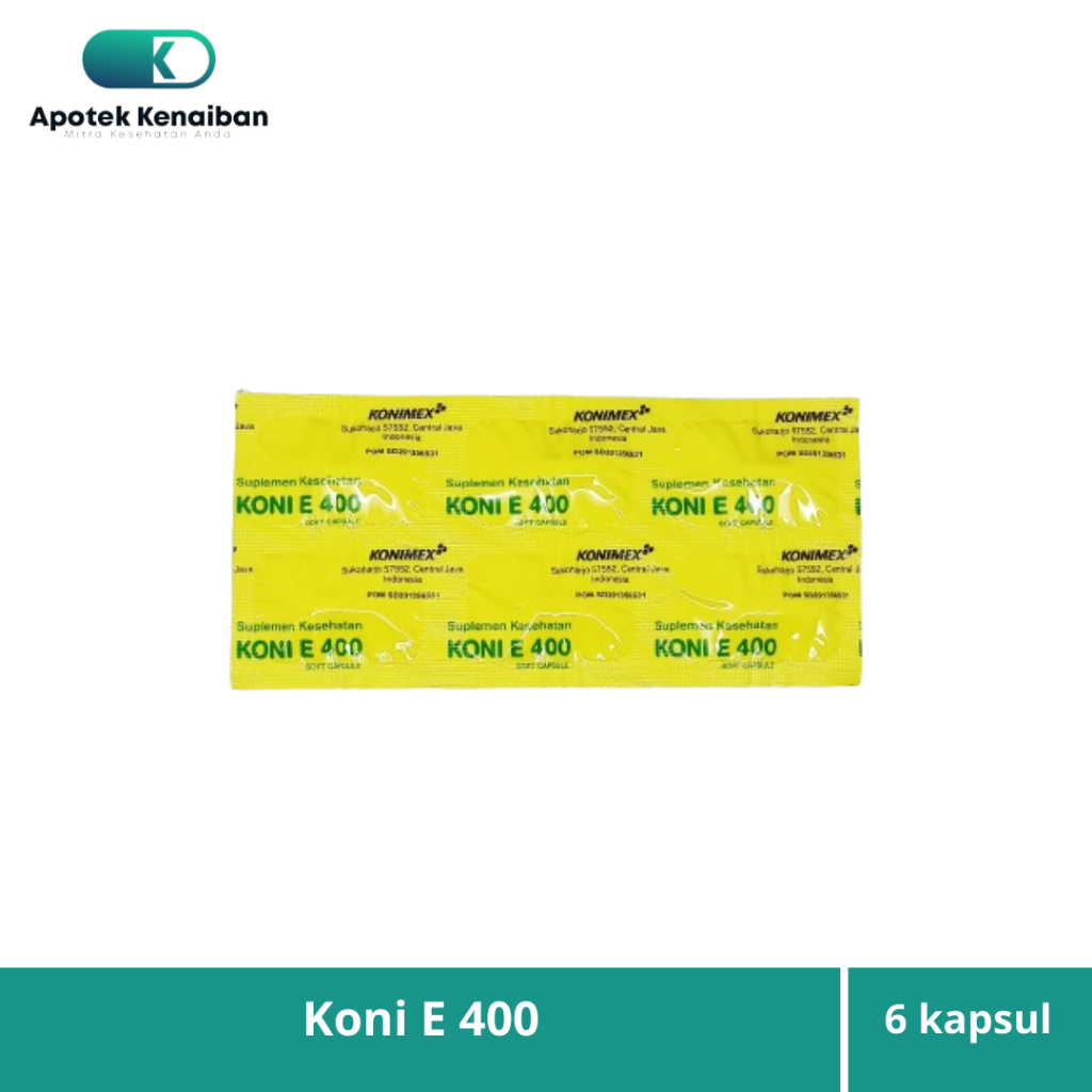 Jual KONI E 400 STRIP 6 KAPSUL UNTUK PROMIL / VITAMIN E 400 IU | Shopee ...