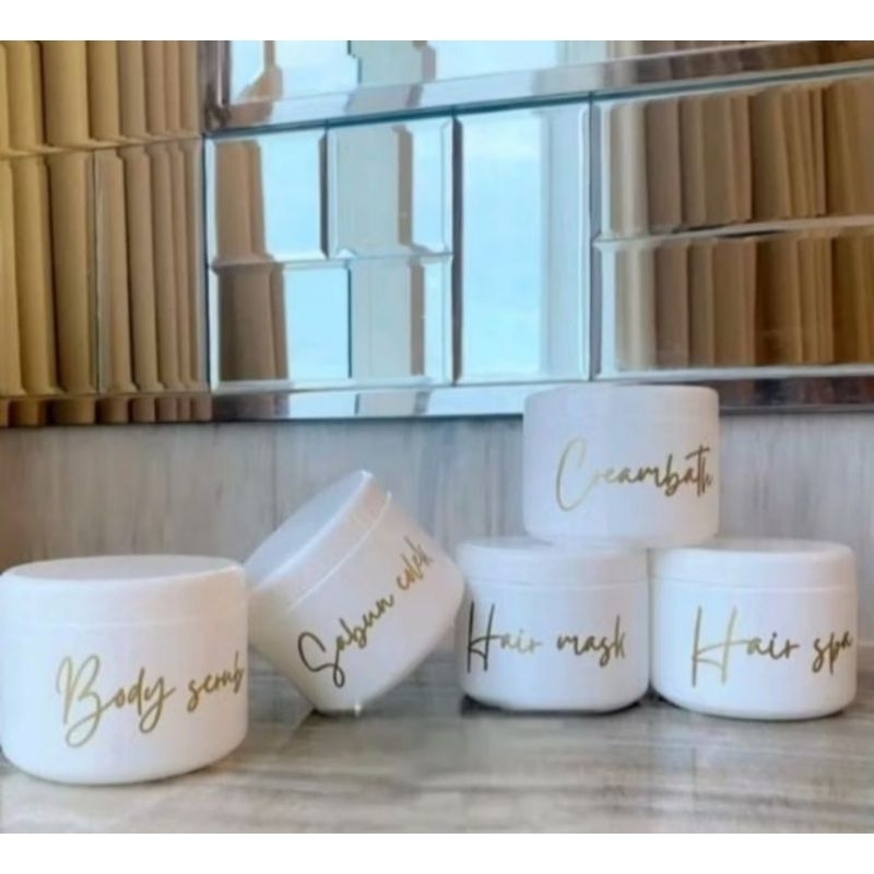 Jual TEMPAT LULUR 500ML BODY SCRUB HAIR MASK SABUN COLEK AESTHETIC ...