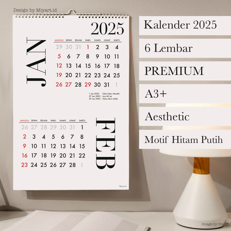 Jual Kalender 2025 | Kalender Motif Hitam Putih | Kalender Elegant ...