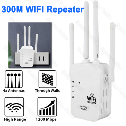 Jual 【Ready Stock】Penguat Sinyal 300M WIFI Repeater Wireless 5G Dual Band 4 Antena Wifi Range ...