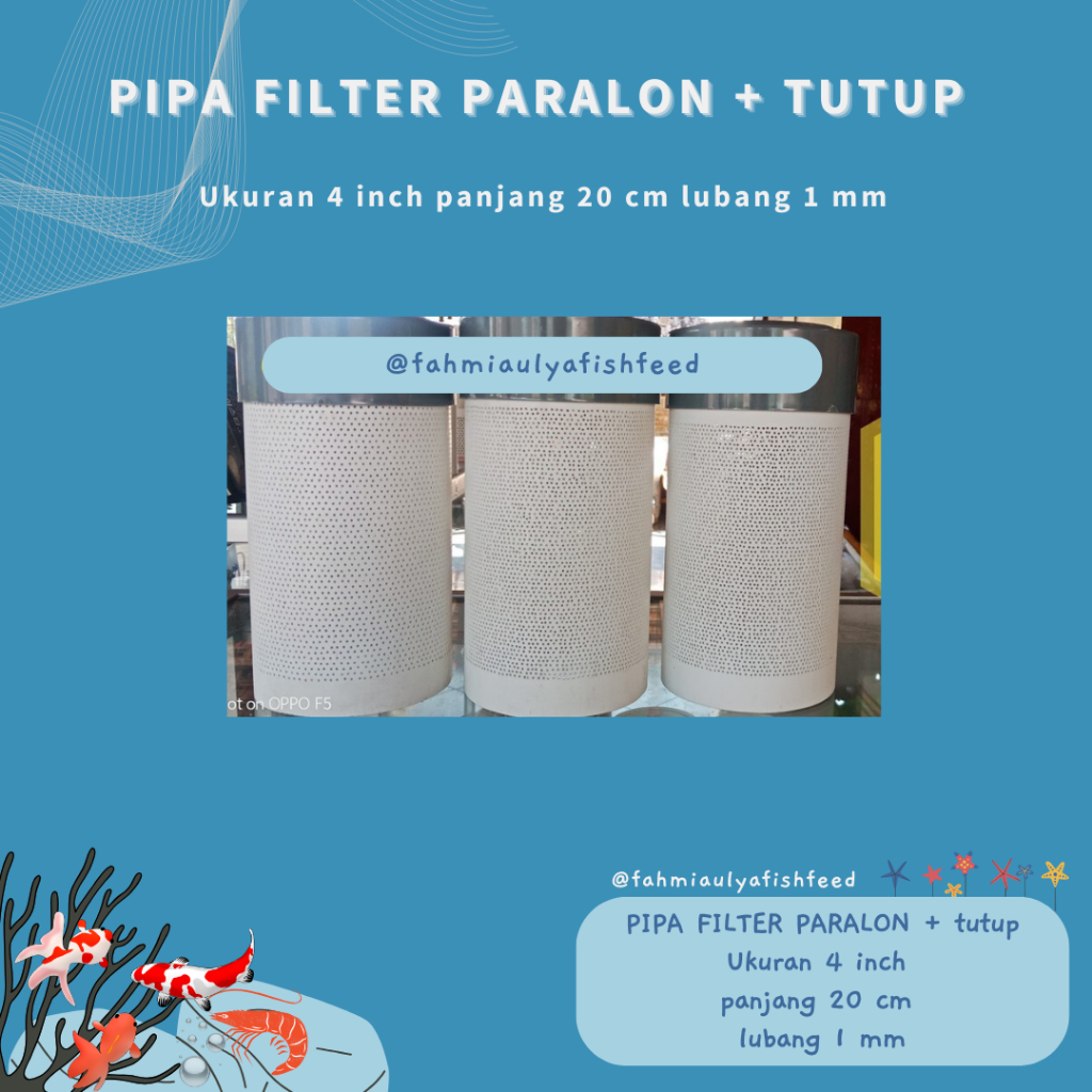 Jual PIPA FILTER PARALON + tutup Ukuran 4 inch panjang 20 cm lubang 1 ...