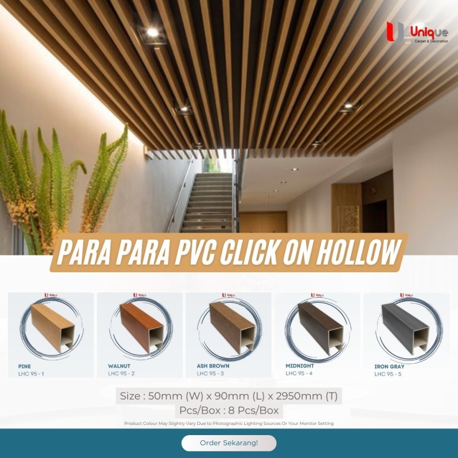 Jual Lai V Hollow PVC On Click 50mm x 90mm / Para Para Hollow Plafond ...