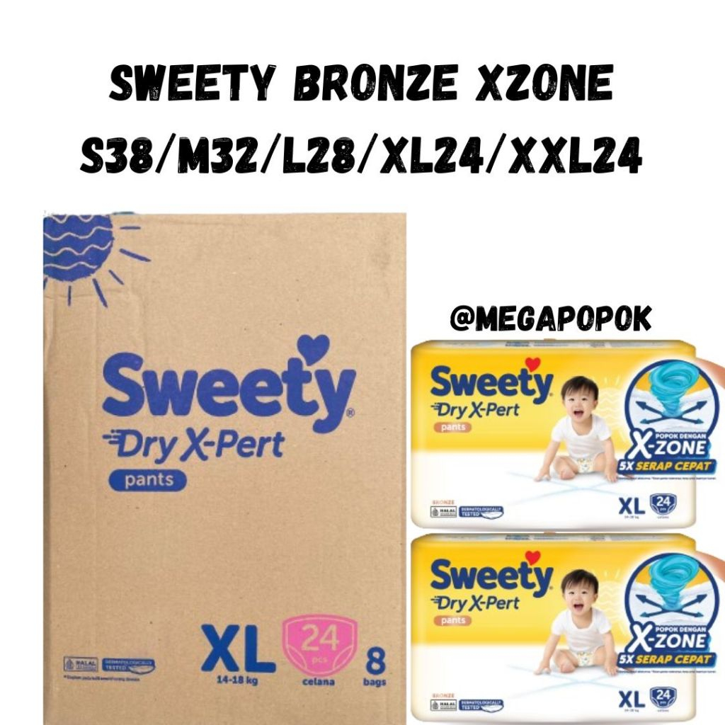 Jual 1-DUS SWEETY BRONZE ISI 8 BALL S38/M32/L28/XL24/XXL24/megapopok ...