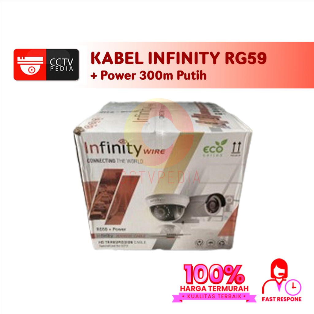 Jual KABEL COAXIAL RG6 + POWER INFINITY 300 METER | Shopee Indonesia