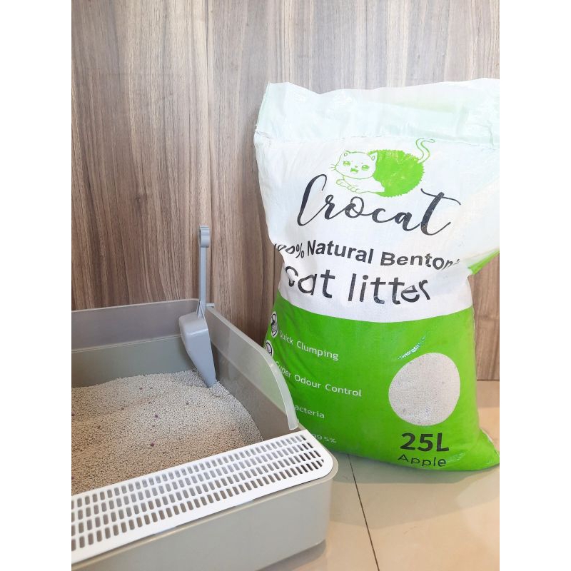 Jual 25 liter Pasir Kucing Gumpal Wangi CROCAT PREMIUM CATLITTER ...