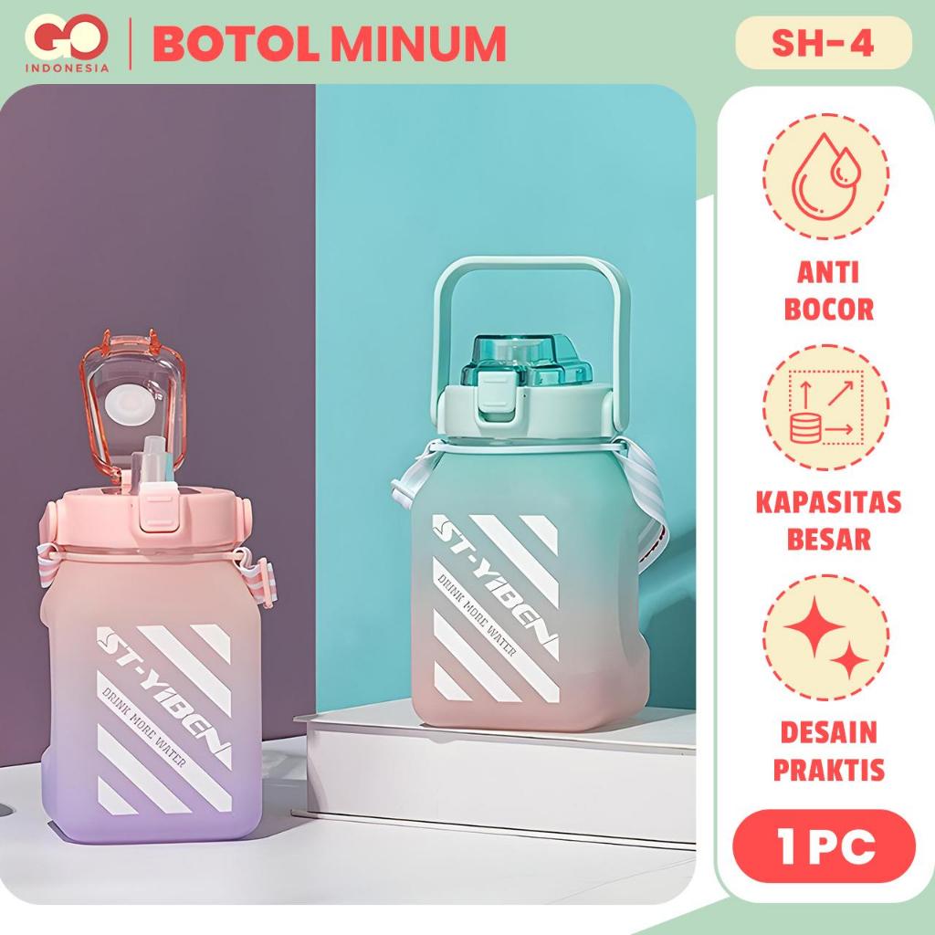 Jual GO - Botol Minum Viral Korea 1.5liter Botol Motivasi Gradasi ...
