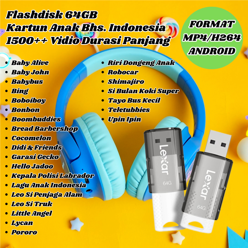 Jual Flashdisk Lexar 64GB Edukasi Anak Untuk TV Hp Tablet Dll | Shopee Indonesia