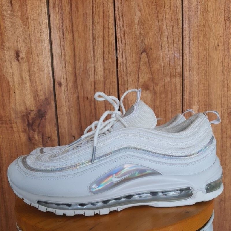 Jual Sepatu sneakers second merk N!ke A!r Max 97 Triple White | Shopee ...