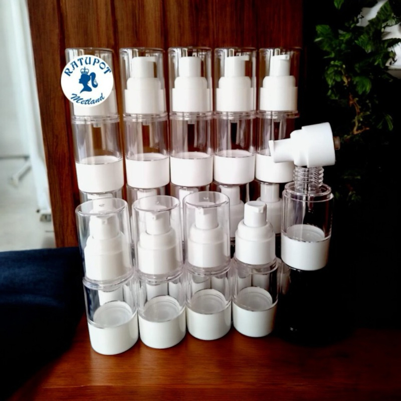 Jual botol 15 ml airles bening pump putih | Shopee Indonesia