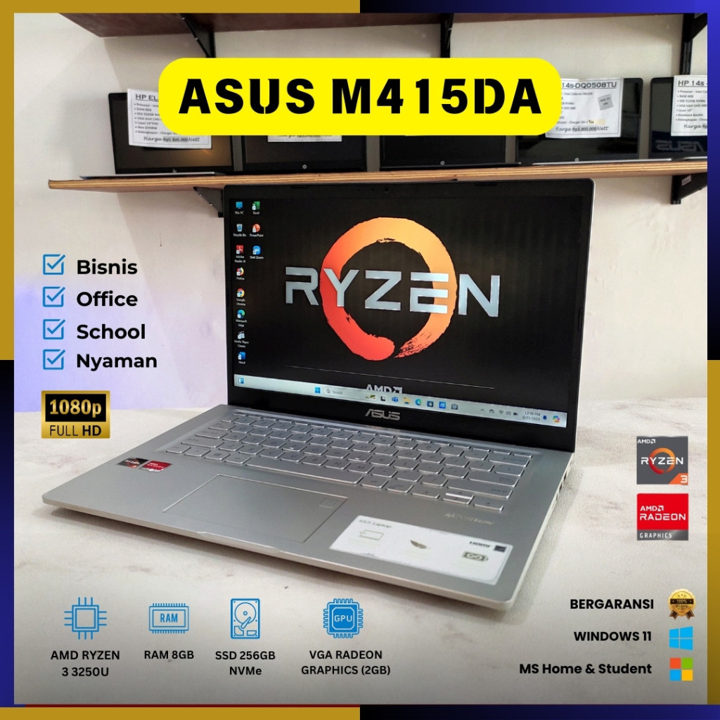 Jual Laptop Second ASUS M415DA | RAM 8GB / SSD 256GB NVMe (AMD Ryzen 3 ...