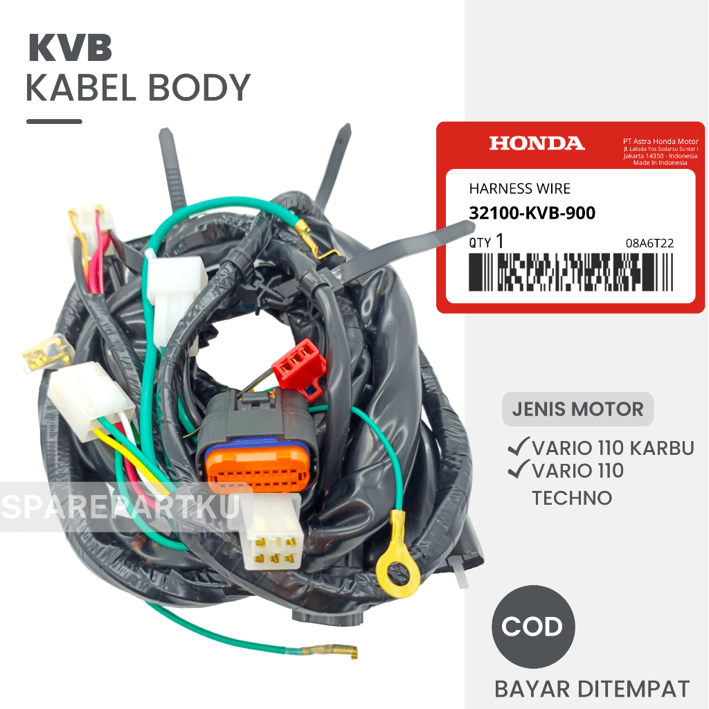 Jual KVB KABEL BODY VARIO 110 KARBU, VARIO KARBU 110 TECHNO CBS ...