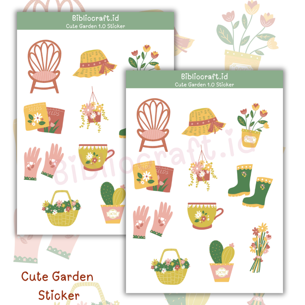 Jual [Cute Garden 1.0] Sticker Pack Aesthetic | Sticker Journaling ...