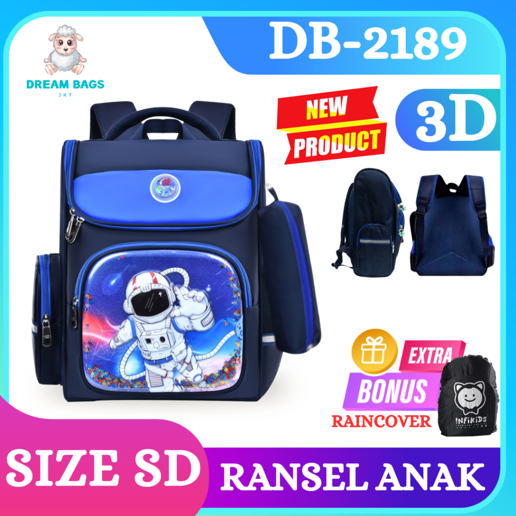 Jual Tas Ransel Sekolah Anak Laki Laki SD Karakter Timbul 3D DB-2189 - Astronot | Shopee Indonesia