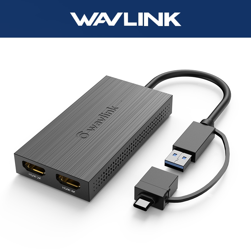Jual WAVLINK USB 3.0 To HDMI Splitter MAX 2K Display Output 1 IN 2 Out ...