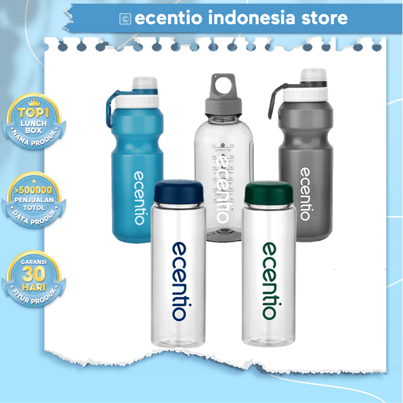 Jual ecentio botol air plastik 750/500ml Botol Minum Tempat Penyimpanan ...
