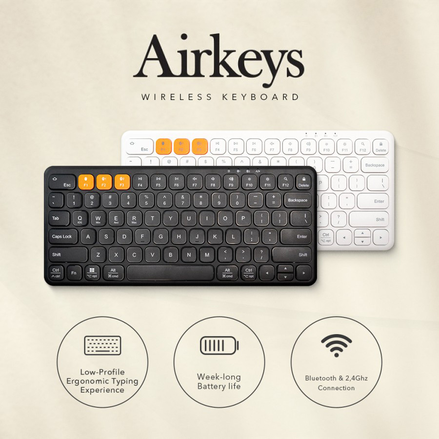 Jual AirKeys Wireless Compact Keyboard Bluetooth 2.4G Dongle by Press ...